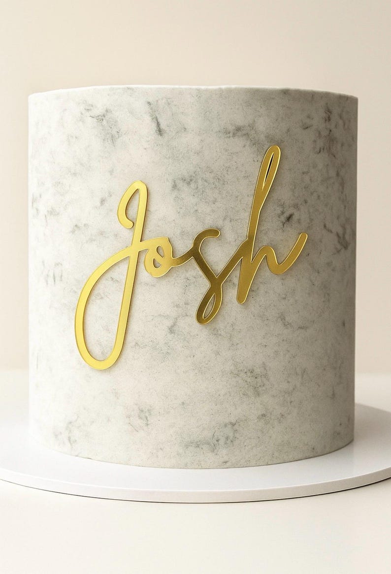 Name Cake Charm, Acrylic Cake Plaque, Custom Cake Plaque, Front of Cake ...