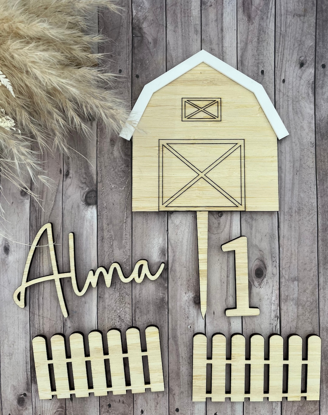 Barn Cake Topper Farm Yard Theme Topper 1st Birthday Wooden - Etsy