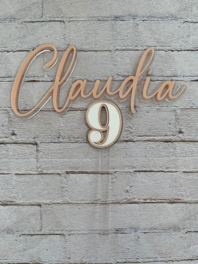 9 Cake Topper Personalised Cake Topper Custom Cake Topper - Etsy