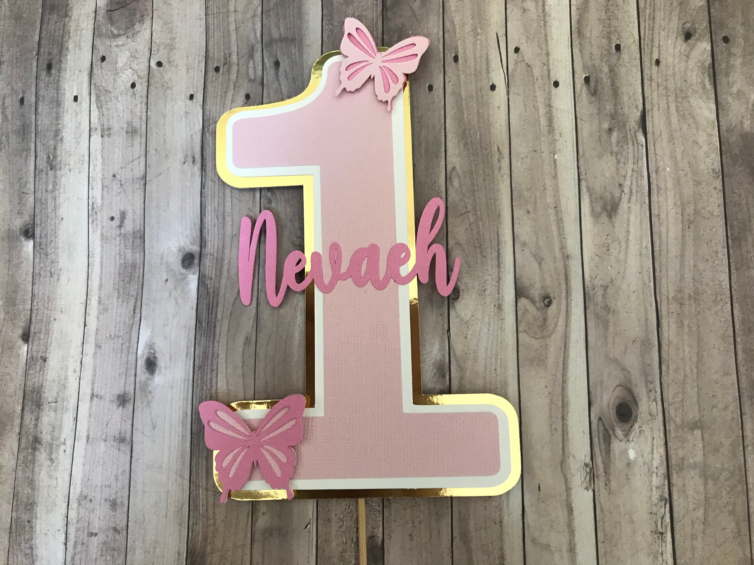 Butterfly Cake Topper Butterfly Theme Party Butterfly 1st | Etsy Australia