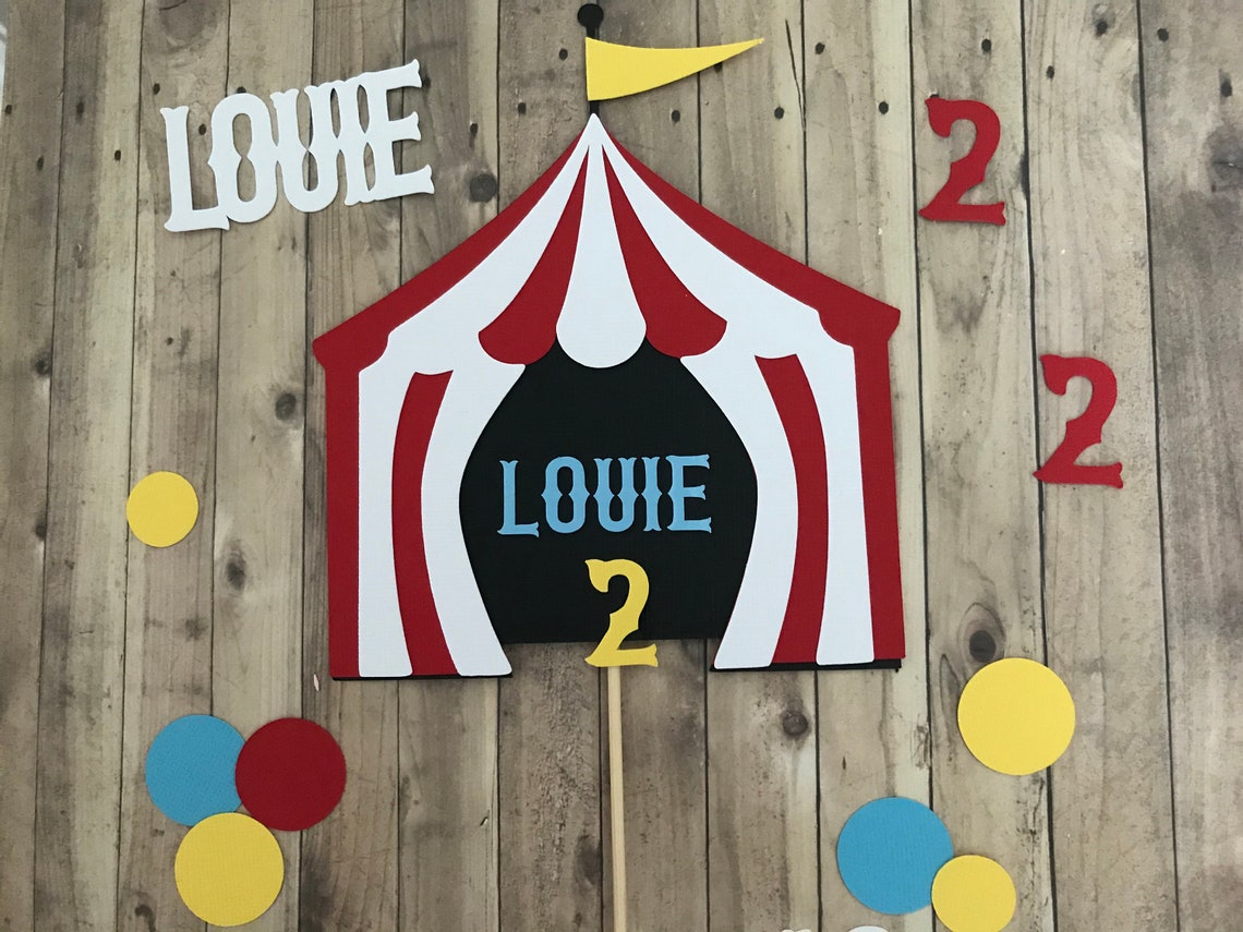 Circus Cake Topper Circus Tent Cake Topper Boys Cake Topper | Etsy ...