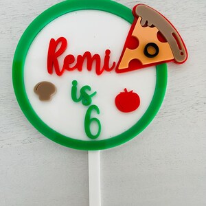 Personalised Acrylic Pizza Cake Topper, Teenager Cake Topper, Pizza ...