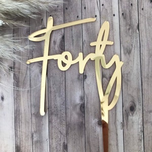 Acrylic Age Cake Topper, Modern Birthday Party Decoration - Etsy