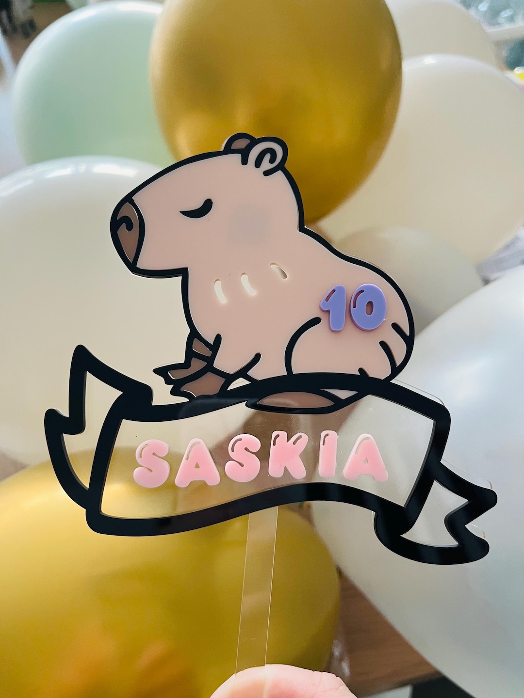 Capybara Cake Topper, Capybara Birthday, Girls Birthday Topper, Boys ...