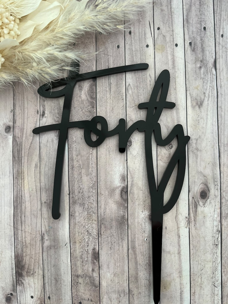 Acrylic Age Cake Topper, Modern Birthday Party Decoration - Etsy