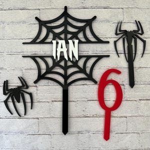 Spider Web Cake Topper, Spider Party Decor, Superhero Cake Topper, Boys ...