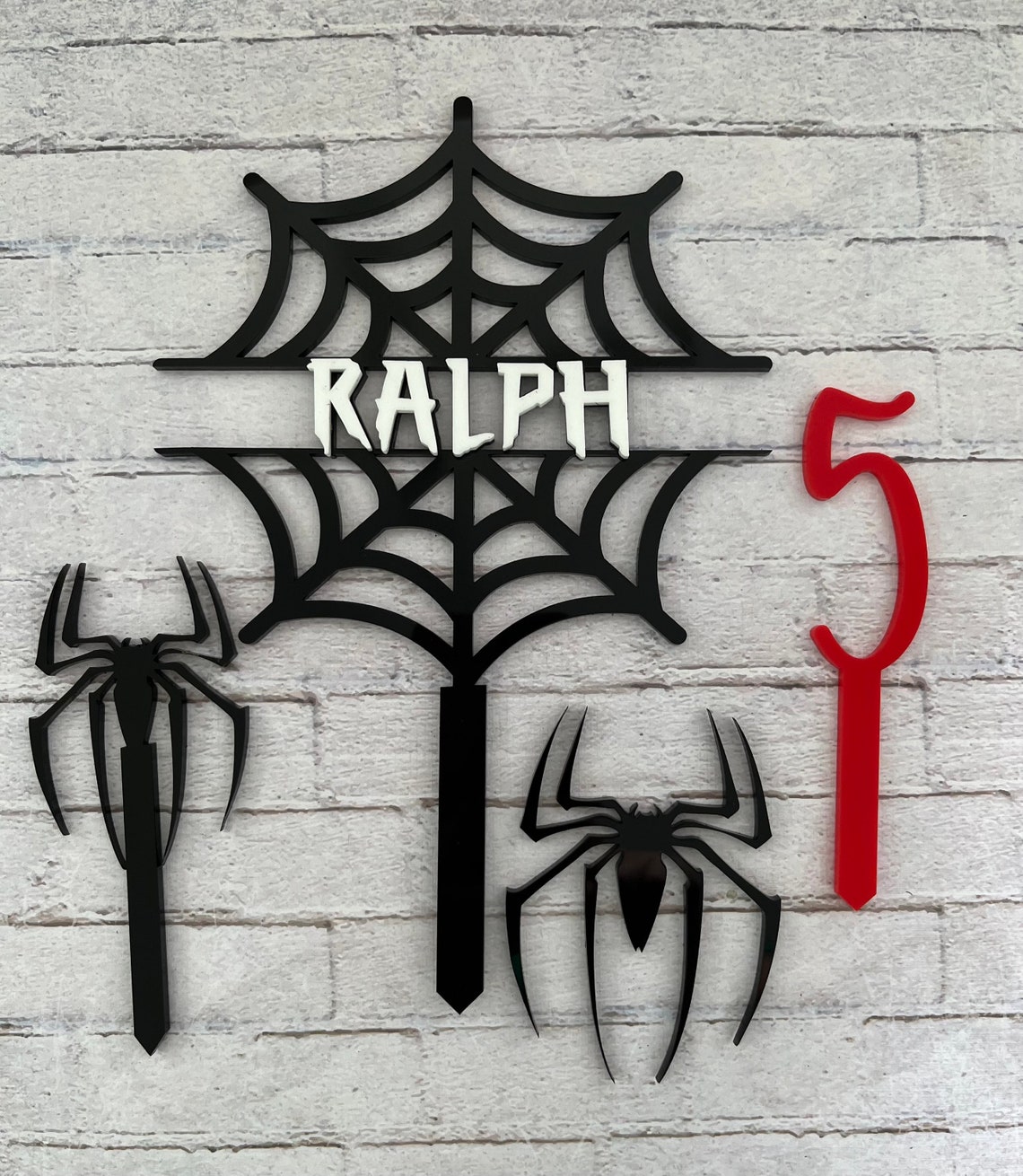 Spider Web Cake Topper, Spider Party Decor, Superhero Cake Topper, Boys ...