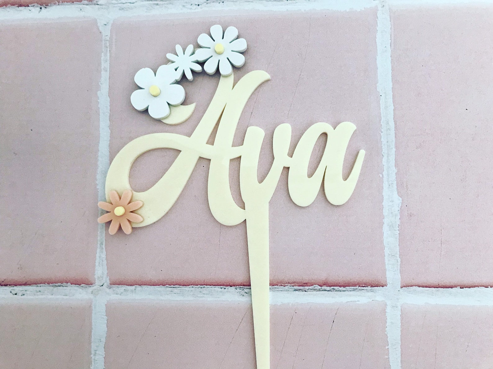 Retro Cake Topper Boho Acrylic Cake Topper 70s Theme Cake | Etsy