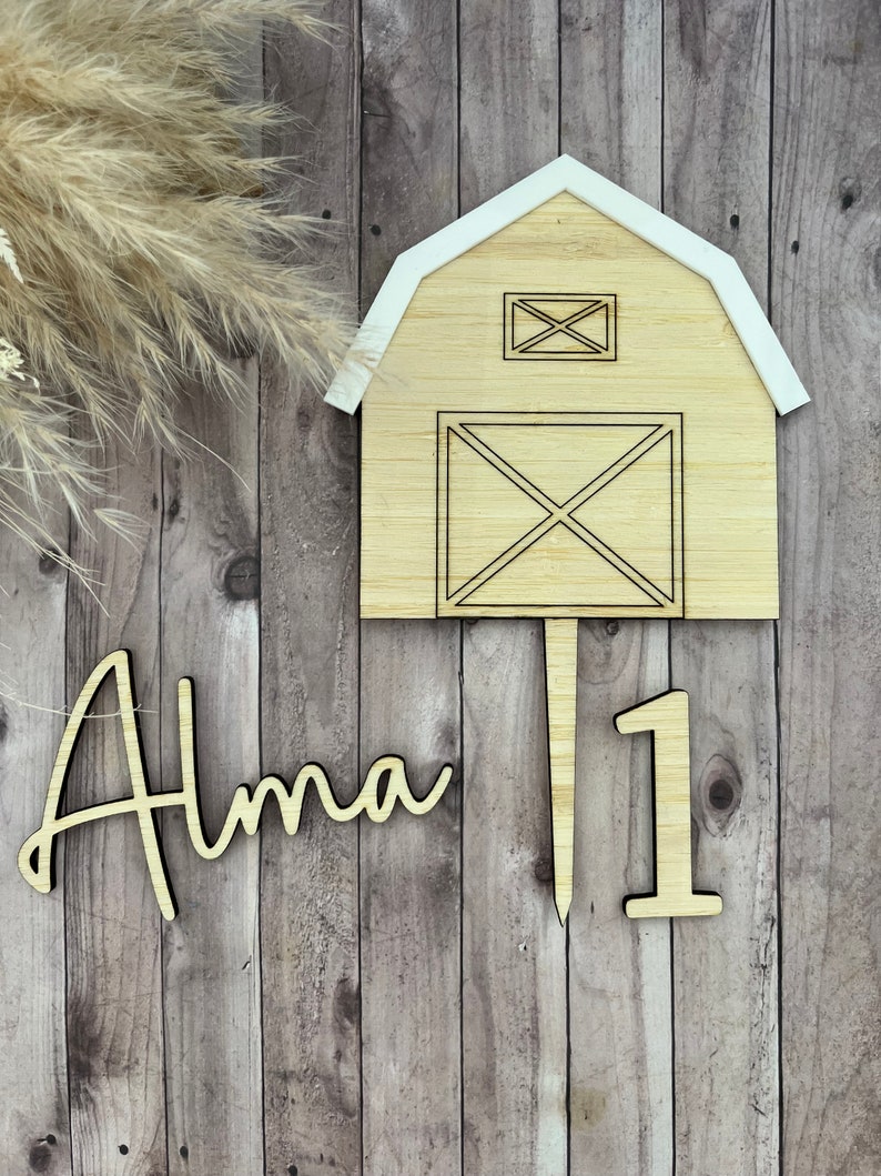 Barn Cake Topper Farm Yard Theme Topper 1st Birthday Wooden - Etsy