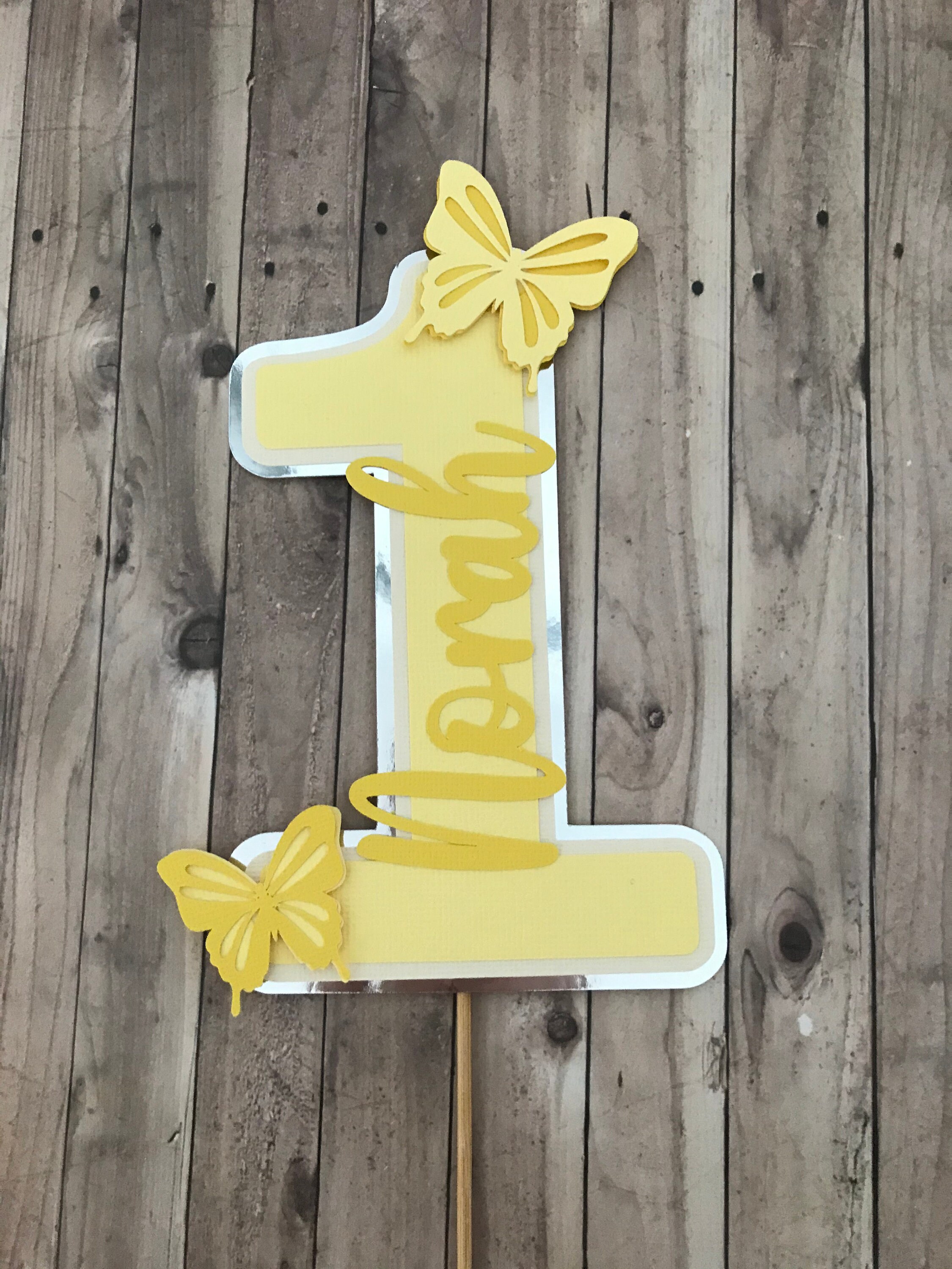 Butterfly Cake Topper Butterfly Theme Party Butterfly 1st | Etsy Australia