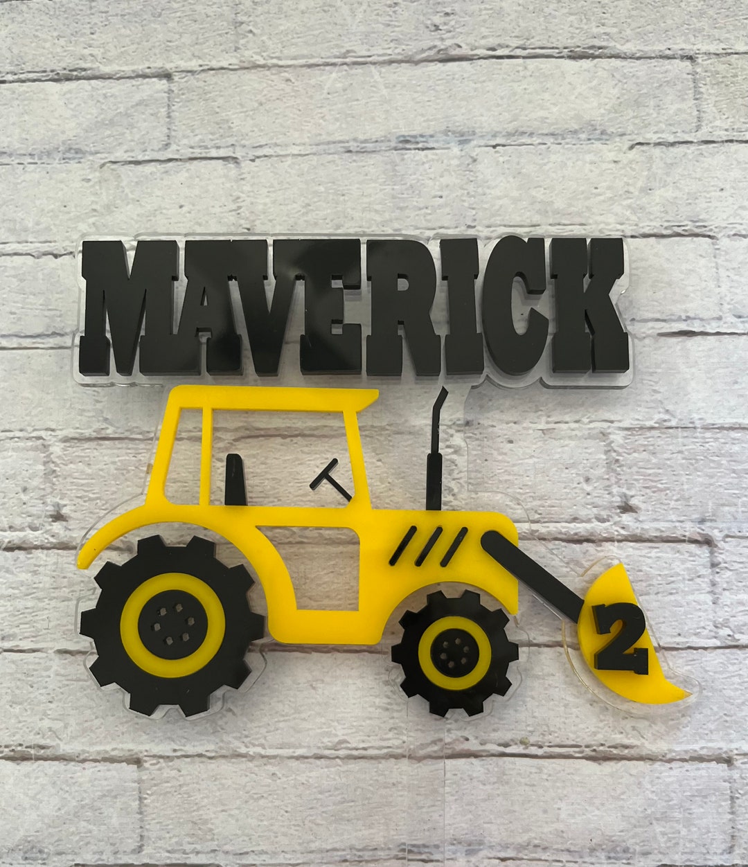 Digger Cake Topper, Construction Party Decor, Boys Cake Topper ...