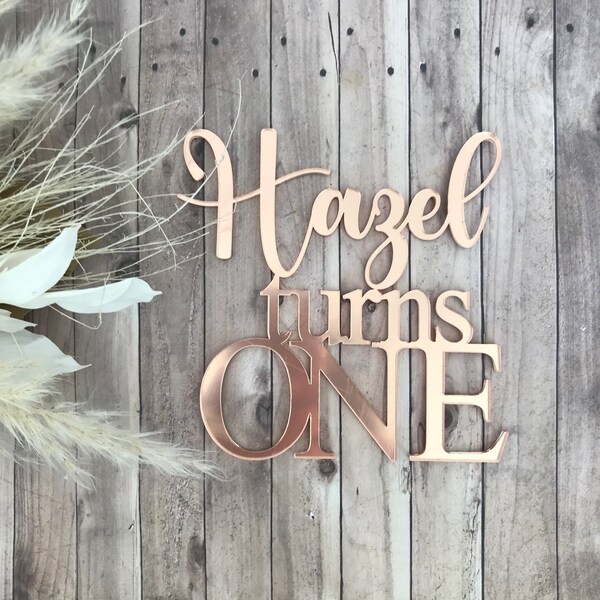 Turns One Cake Topper - Etsy