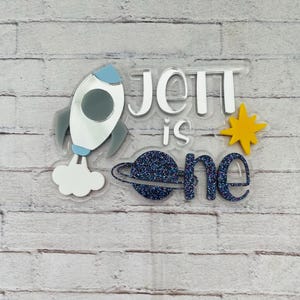 Space Cake Topper, Rocket Cake, Space Theme Cake Topper, Boys 1st ...