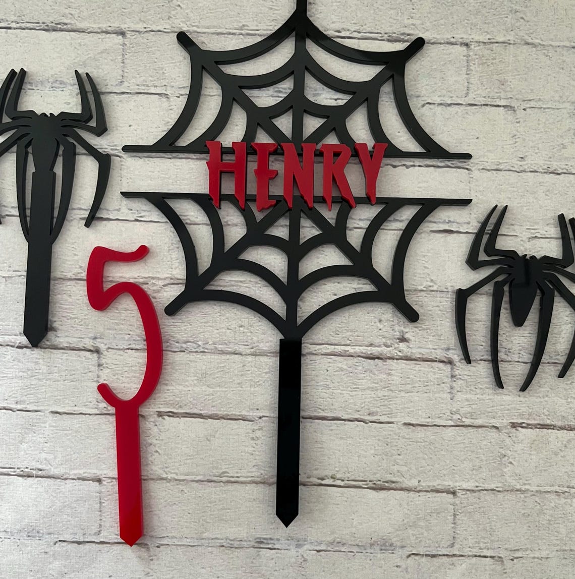 Spider Web Cake Topper, Spider Party Decor, Superhero Cake Topper, Boys ...
