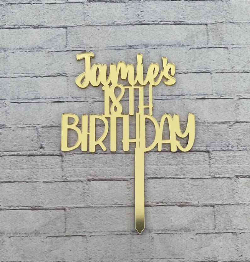 Personalised Name and Age Cake Topper, Custom Birthday Cake Sign, - Etsy
