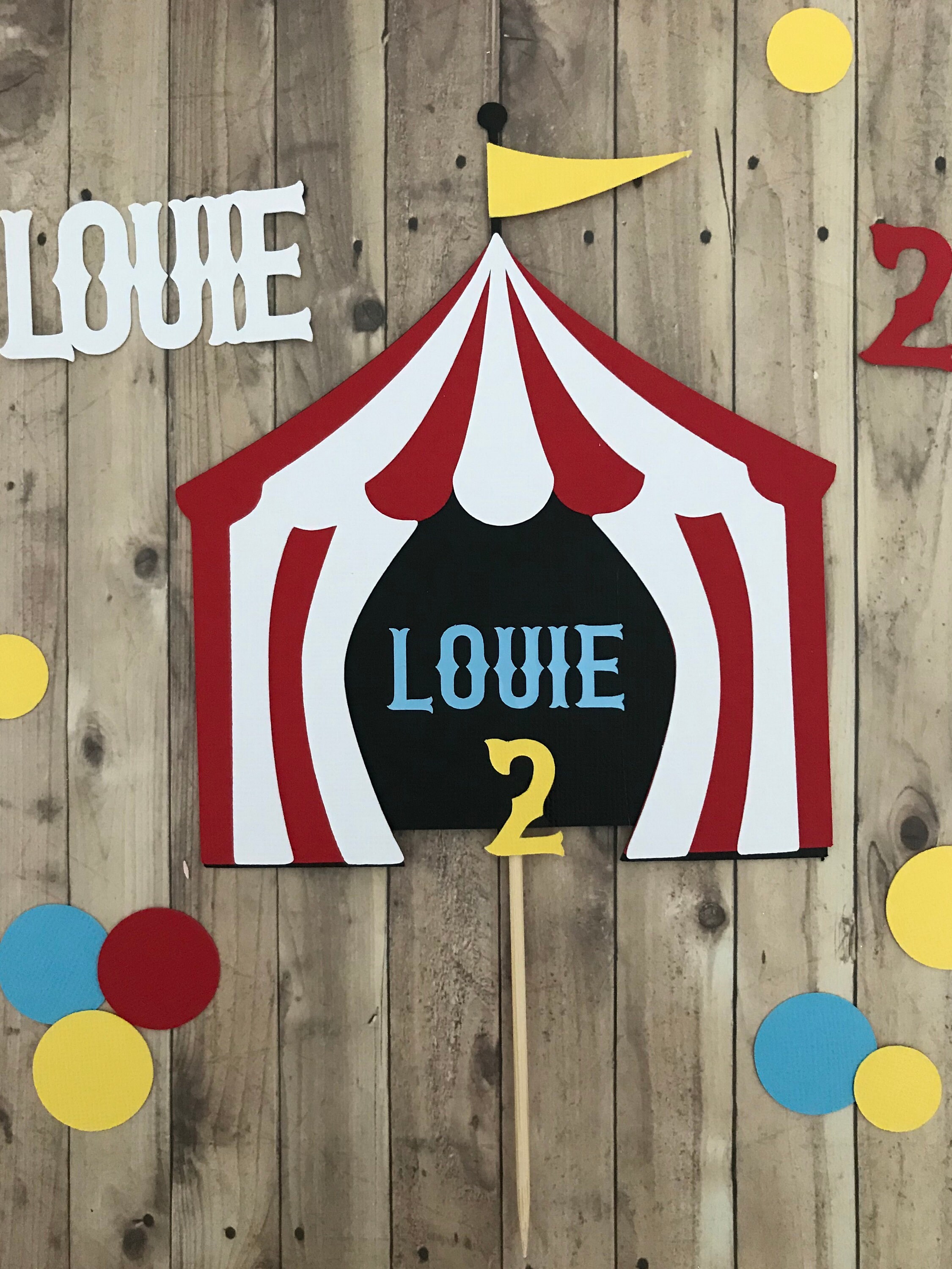 Circus Cake Topper Circus Tent Cake Topper Boys Cake Topper | Etsy ...