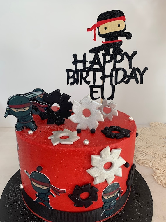 Topper De Pastel Ninja Boda G LOVELY'S Ninja Birthday Cake Topper,