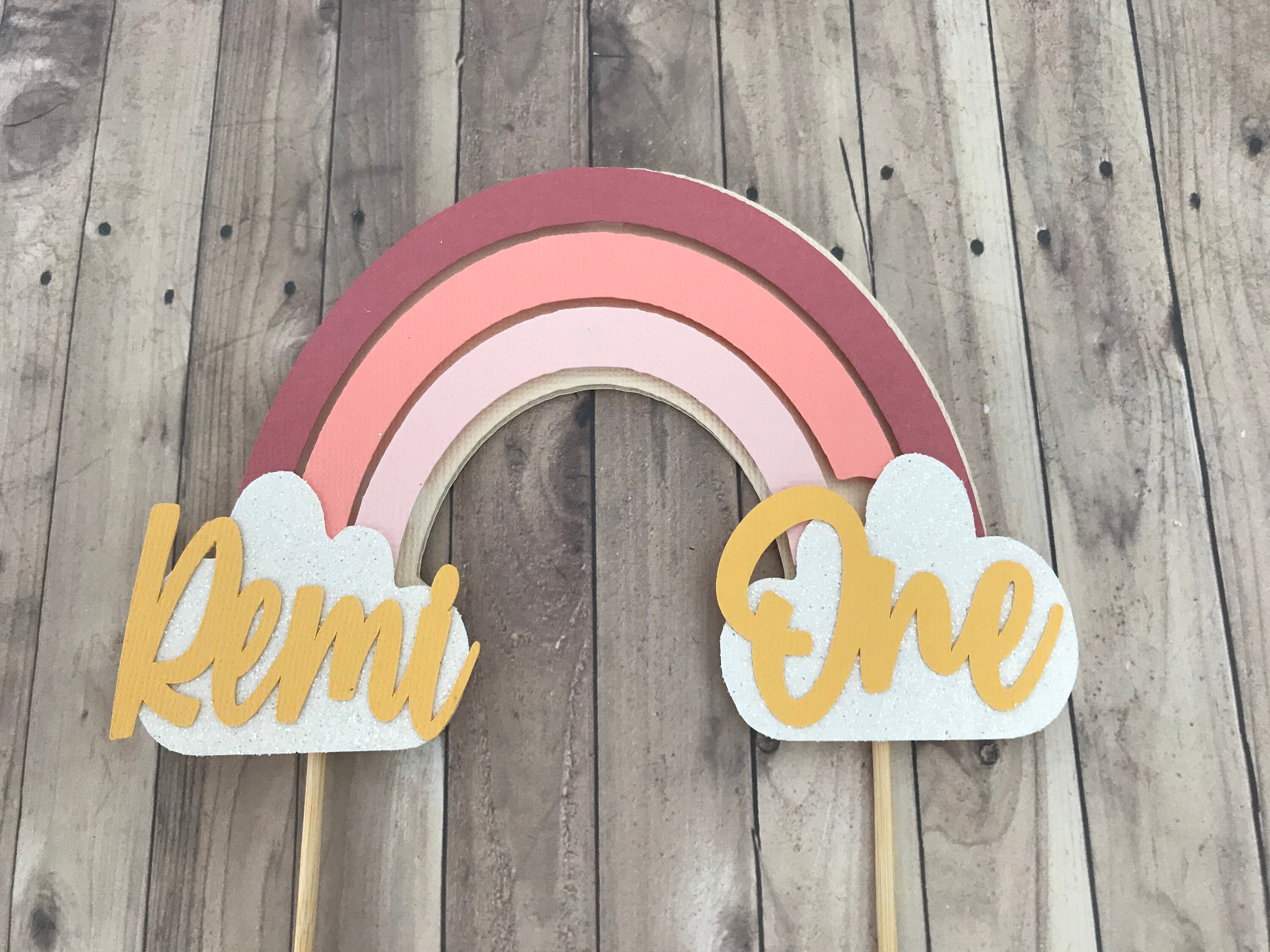 Boho Cake Topper Rainbow Cake Topper Muted Rainbow Boho - Etsy Australia