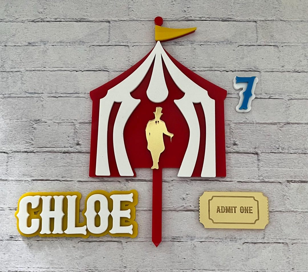 Circus Cake Topper, Circus Tent Cake Topper, Boys Cake Topper, Circus ...