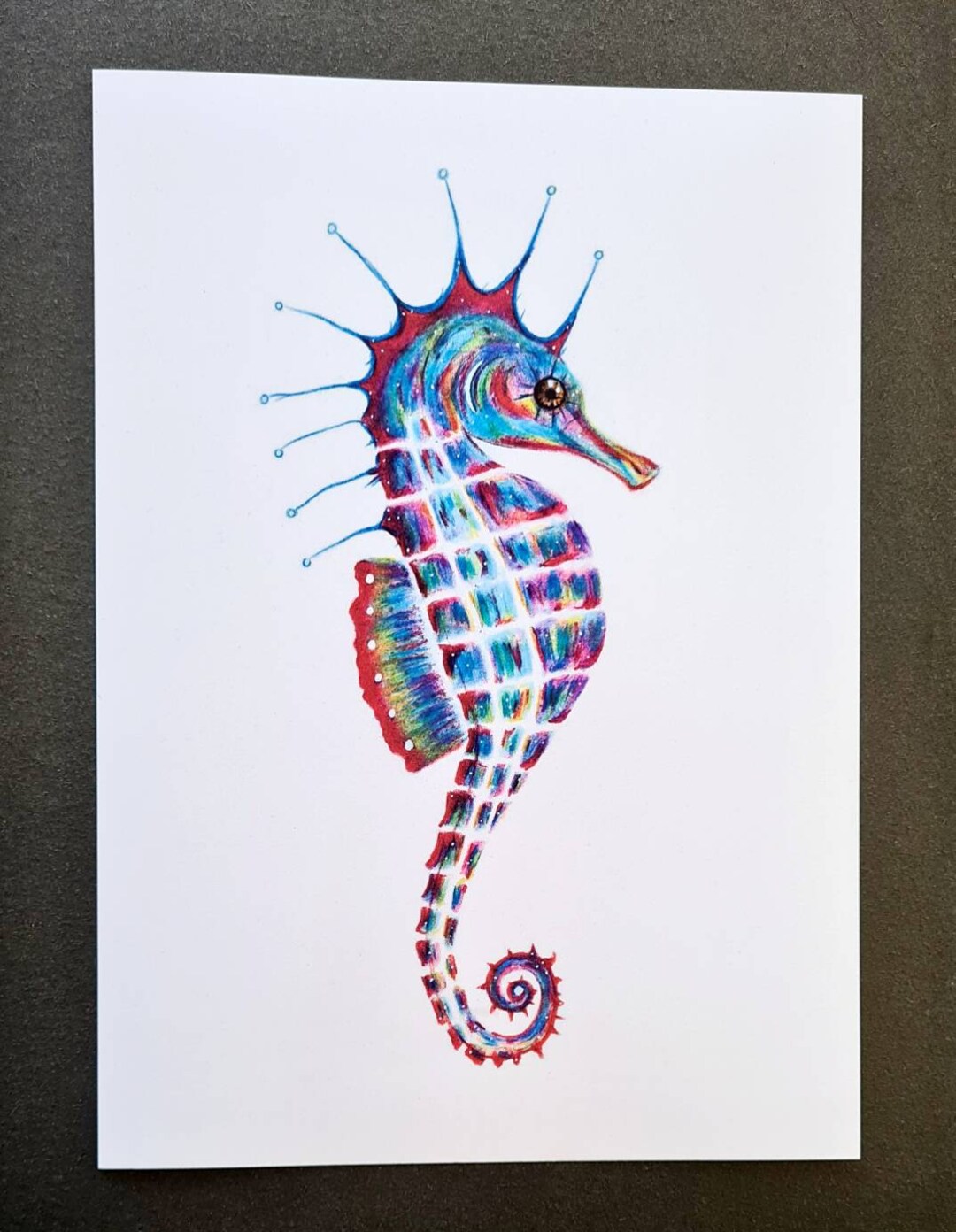 Seahorse Drawn in Coloured Pencil Seahorse Print A4 Size - Etsy Australia