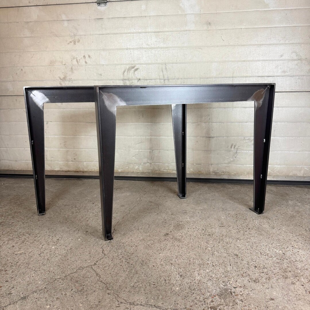 Industrial I-beam Steel Table Legs, Tapered Legs Perfect for Wood Top ...