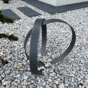 Metal Outdoor Sphere Garden Rings Yard Art Metal Sculpture Outdoor ...