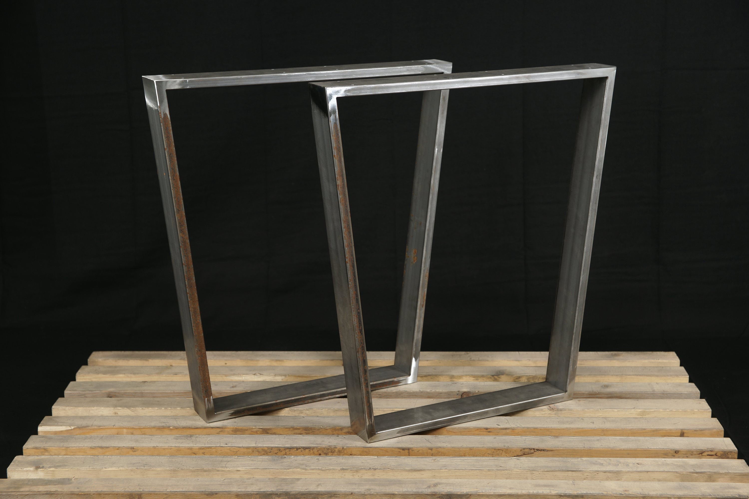 Black Trapezoid Steel Legs for Desk, Trapezoid Metal Table Legs for DIY ...