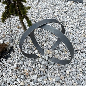 Metal Outdoor Sphere Garden Rings Yard Art Metal Sculpture Outdoor ...