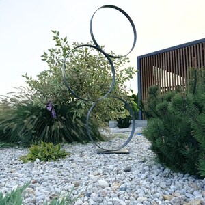 57" Tall Contemporary Steel Yard Ornament, 145cm House Outside Entry ...