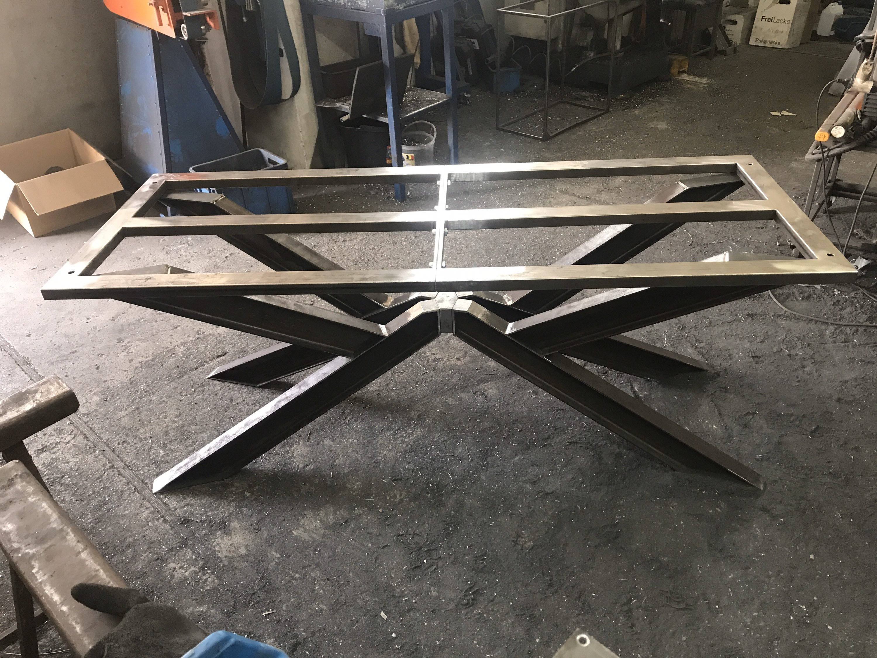 Industrial Table Legs, Steel Dining Table Frame, Iron Base, Industrial ...