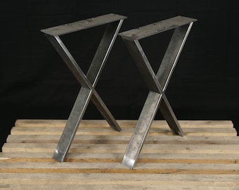 Set of Two Riveted Railroad Trestle Table Legs - Etsy