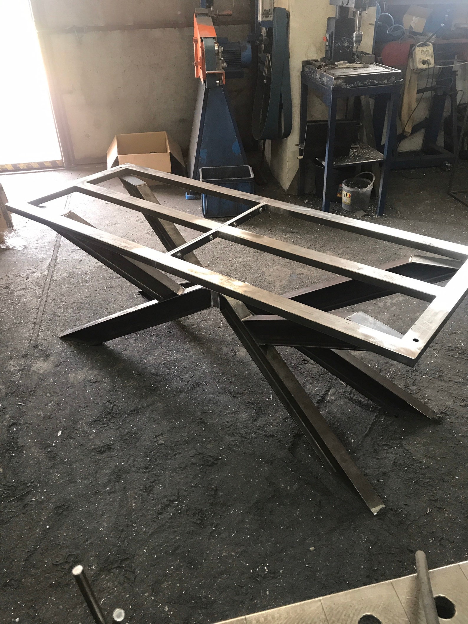 Industrial Table Legs, Steel Dining Table Frame, Iron Base, Industrial ...