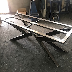 Industrial Table Legs, Steel Dining Table Frame, Iron Base, Industrial ...