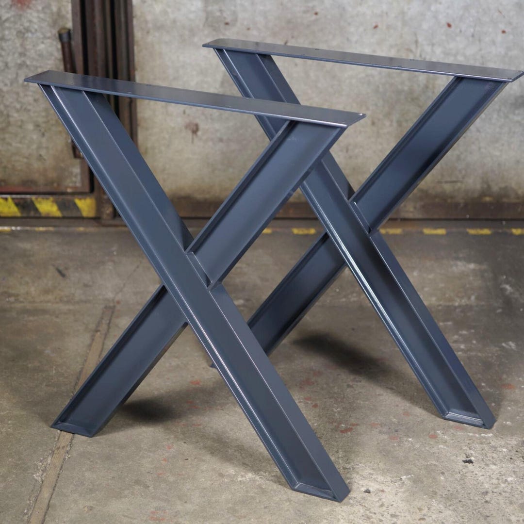 Industrial X Shape Metal Table, I-BEAM Farmhouse Style Table Legs ...