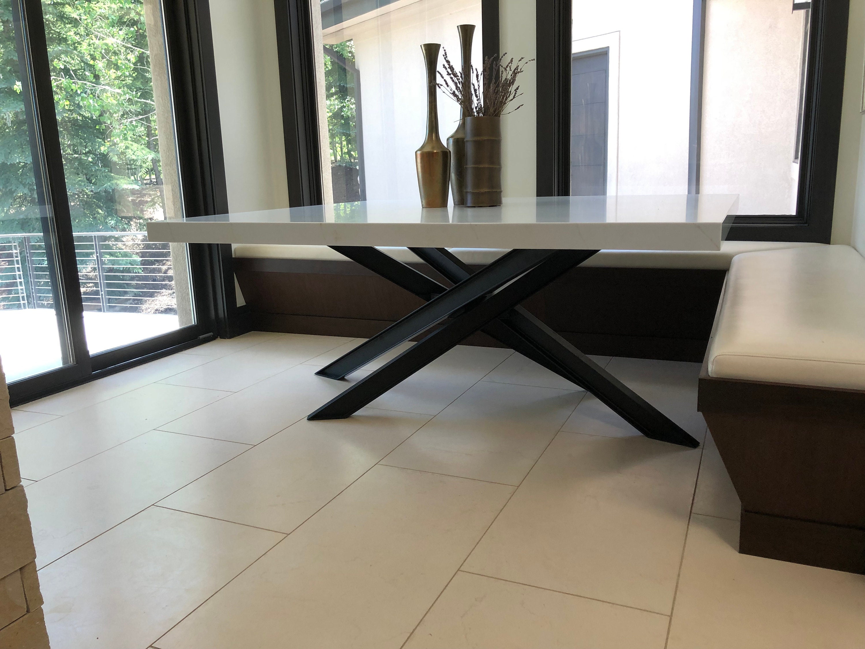 Metal Table Base, Dining Table, Iron Base, Industrial Table Base ...