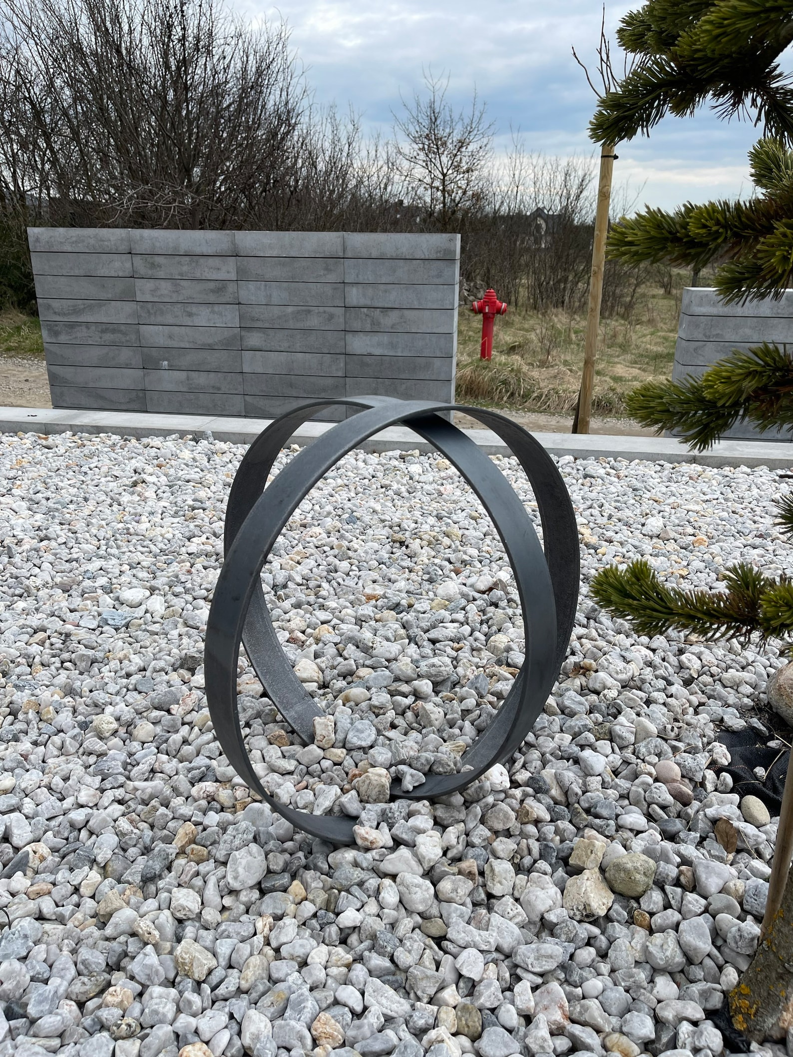 Metal Outdoor Sphere Garden Rings Yard Art Metal Sculpture Outdoor ...