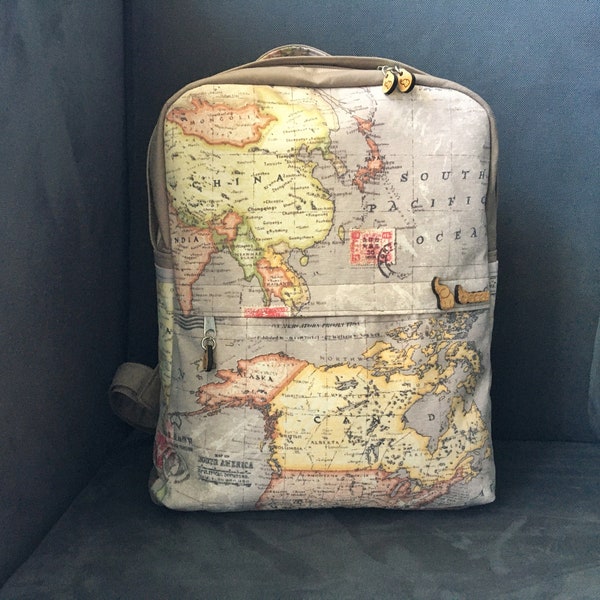 Map Backpack - Etsy