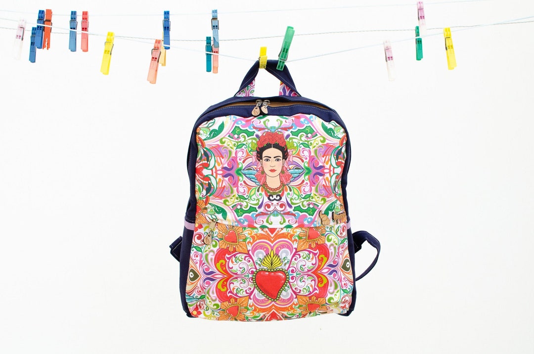 Frida Kahlo. Mexican Backpack. Colourful Large Canvas Backpack . - Etsy