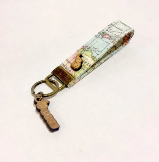 Map Keychain. World Map Key Chain. Map Key Fob. Travel Agent - Etsy