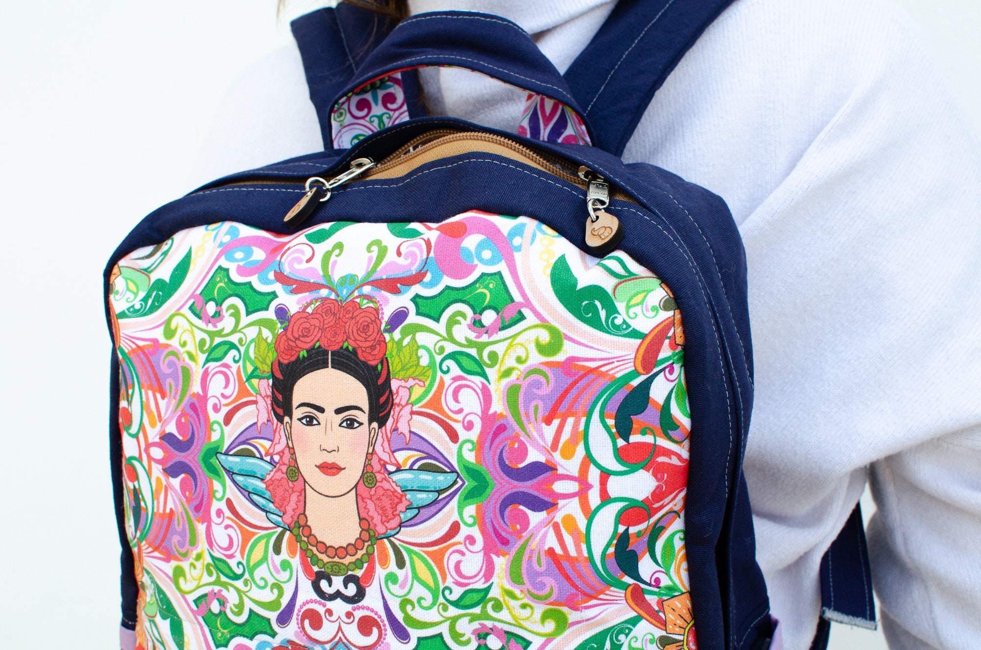 Frida Kahlo. Mexican Backpack. Colourful Large Canvas Backpack - Etsy