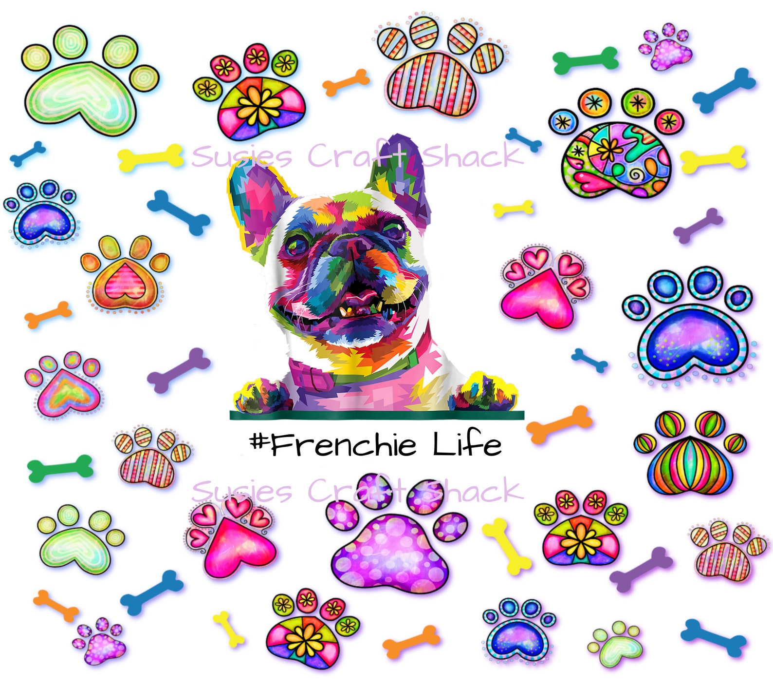 Frenchie Life French Bulldog Tumbler Wrap - 20 Oz Straight Tumbler ...