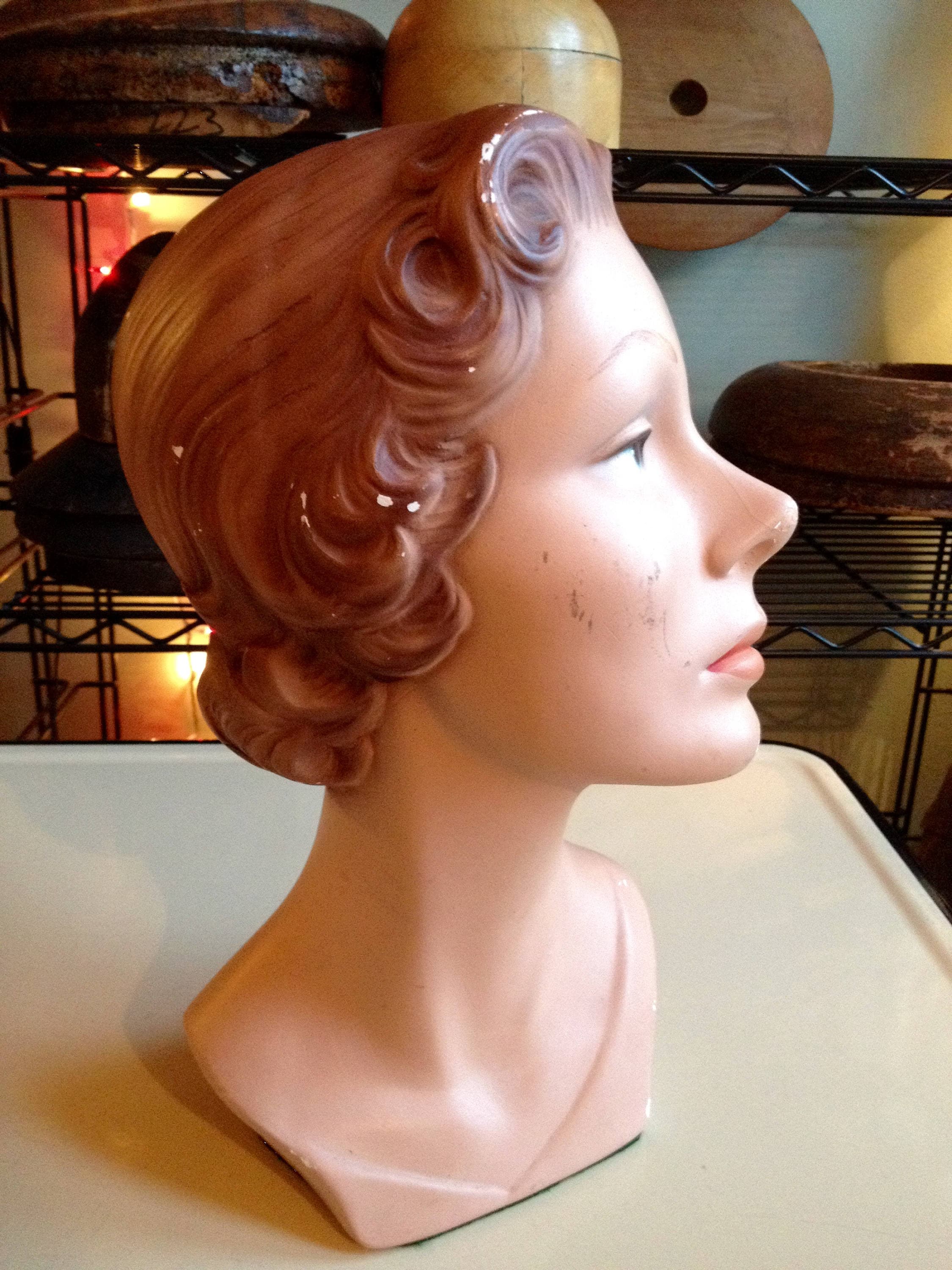 Vintage Mannequin Head, Hat Display, 1940s, Millinery - Etsy