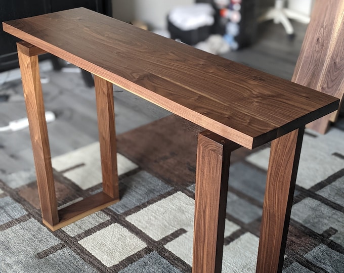 Black Walnut Floating Top Modern Console Table - Custom, Handmade to ...