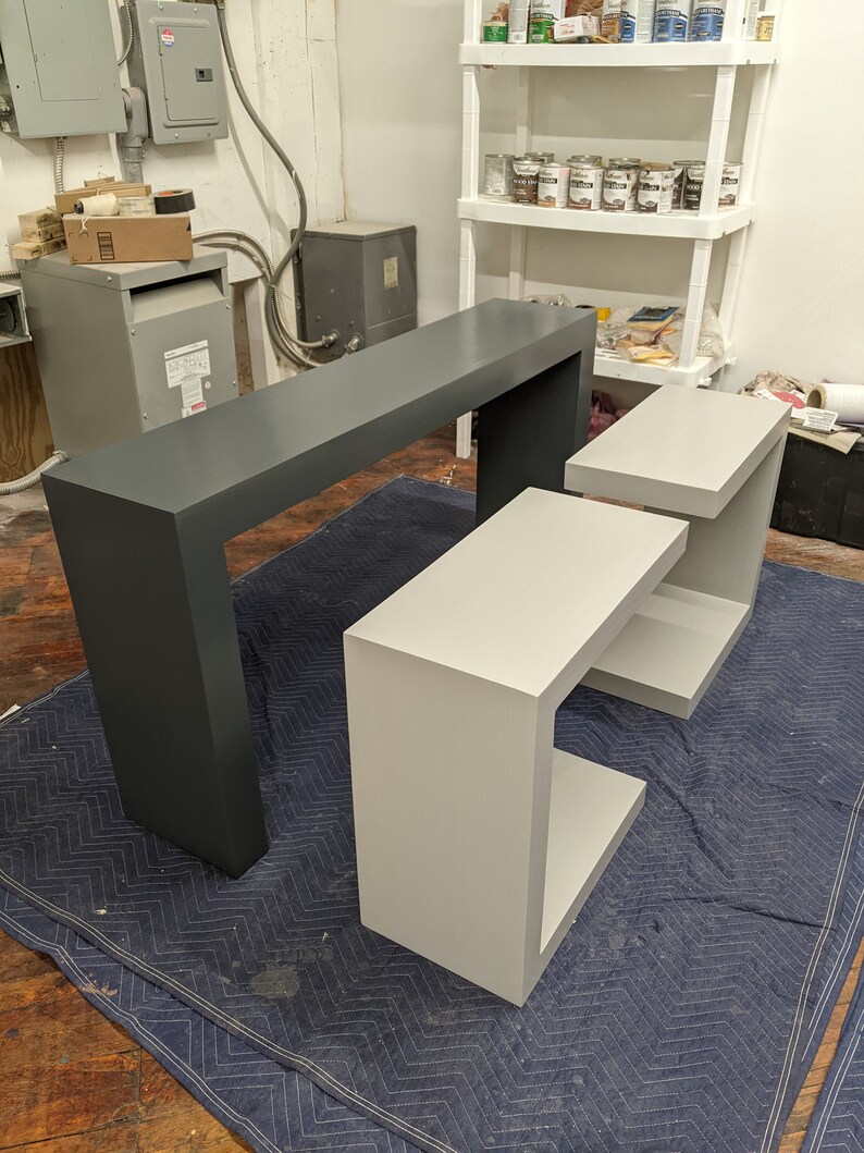 Modern Double Waterfall Console Table Handmade to Order - Etsy