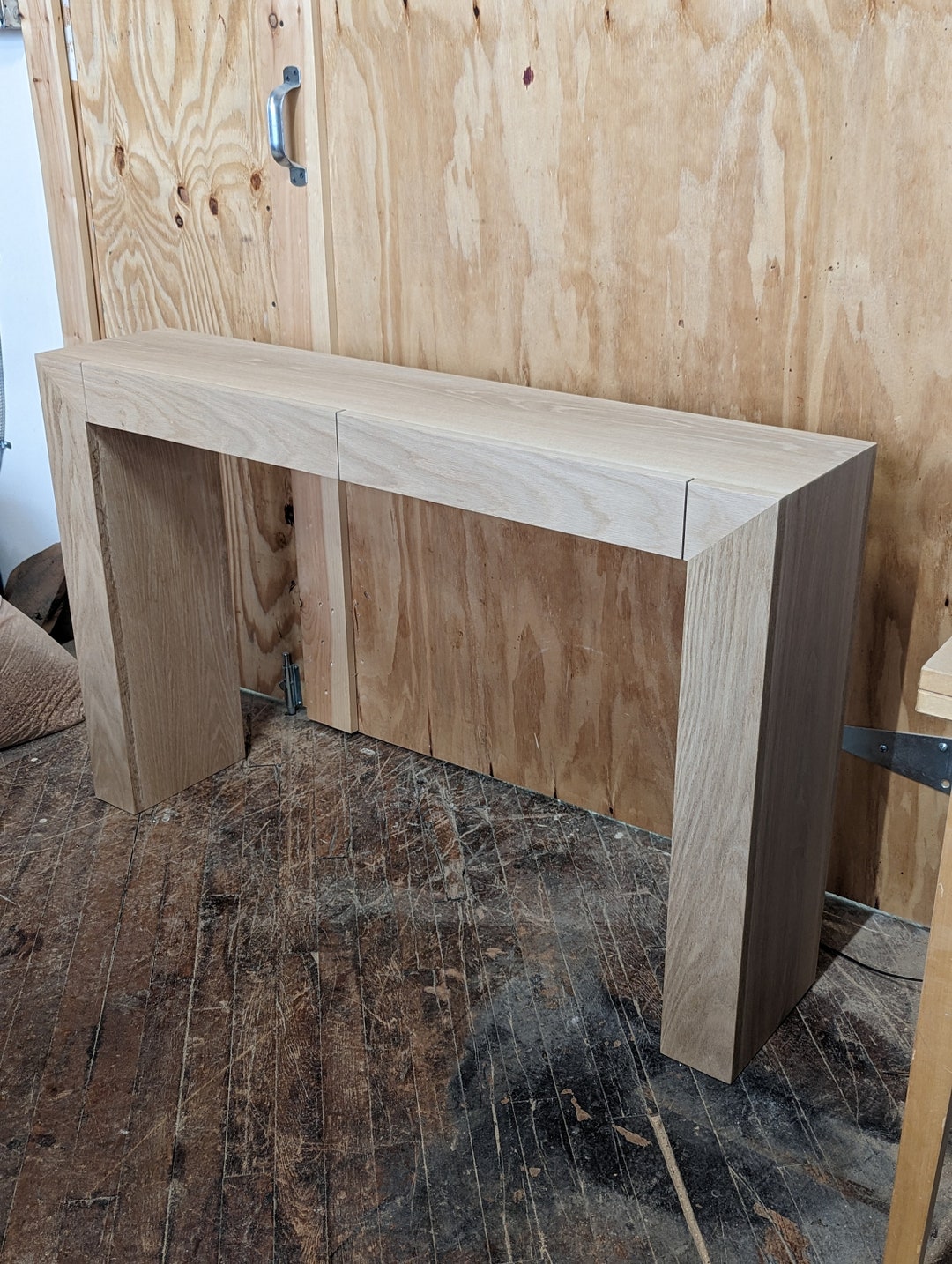 Modern Double Waterfall Console Table With Drawers - Handmade to Order ...