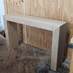 Modern Double Waterfall Console Table With Drawers - Handmade to Order ...
