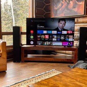 Modern Double Waterfall Console Unit in Black Walnut - Custom, Handmade ...
