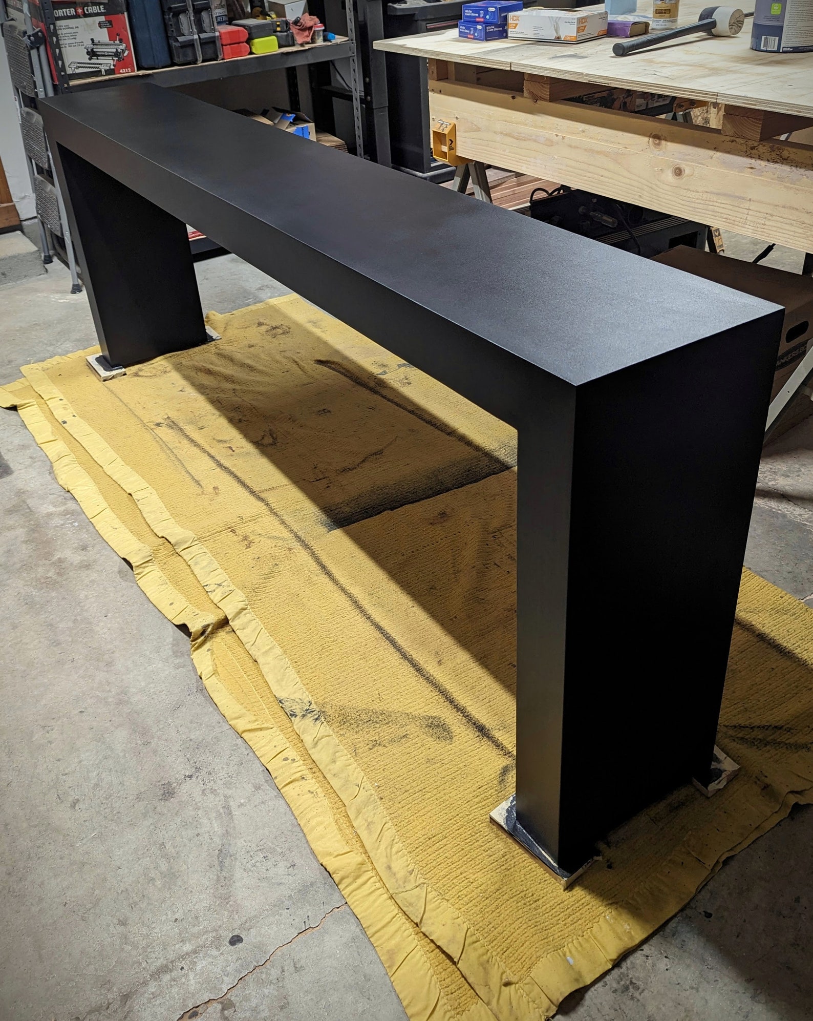Modern Double Waterfall Console Table - Handmade to Order, Solid Wood ...