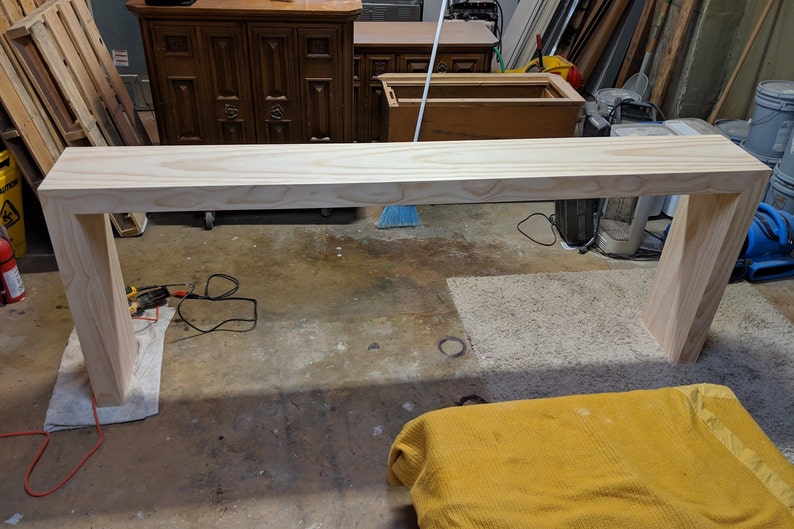 Modern Waterfall Entry Table Solid Wood Hallway Table Modern | Etsy