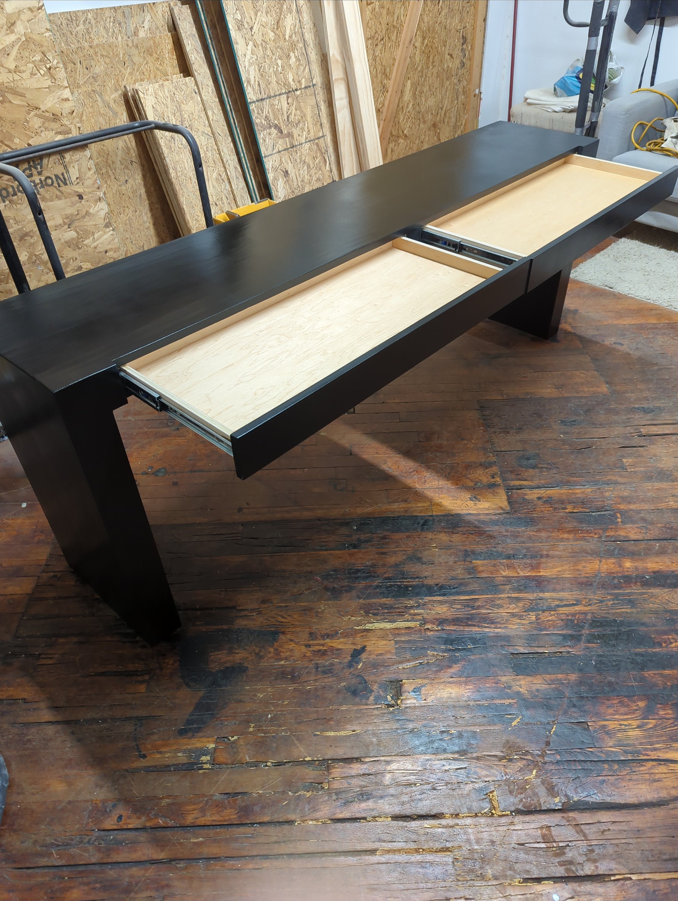 Modern Waterfall Entry Table Solid Wood Hallway Table Modern - Etsy